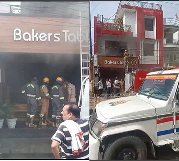 रामपुर: बेकर्स टेबल रेस्टोरेंट में लगी भीषण आग, शॉर्ट सर्किट से आग लगने ...